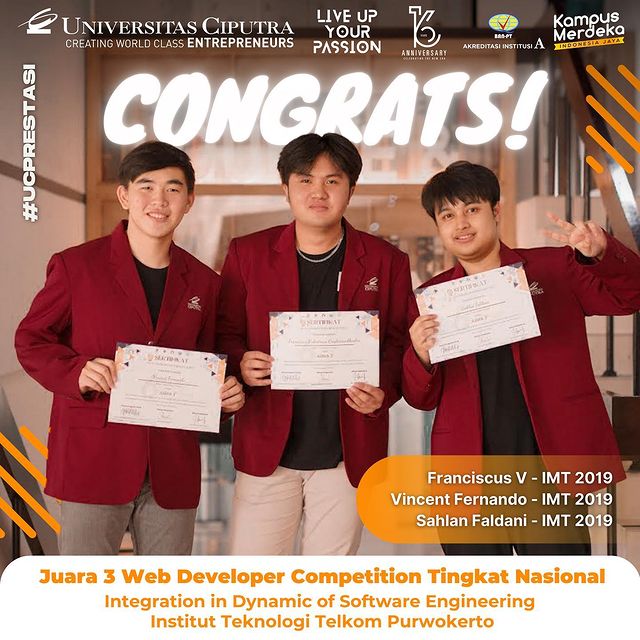Juara 3 Web Development National Competition - Informatika Universitas Ciputra